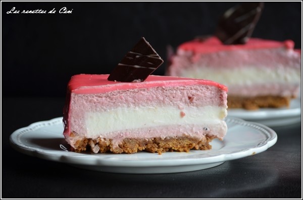 Entremets framboise vanille